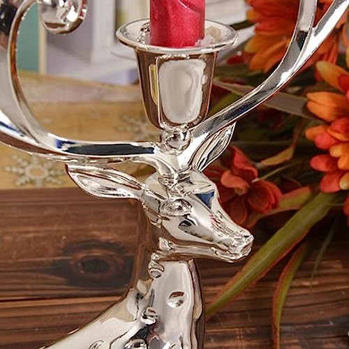 Candelabra Metal Candle Stand Deer Sculpture Candle Holders 5 Arms Candelabra Decorative Candlestick Holder