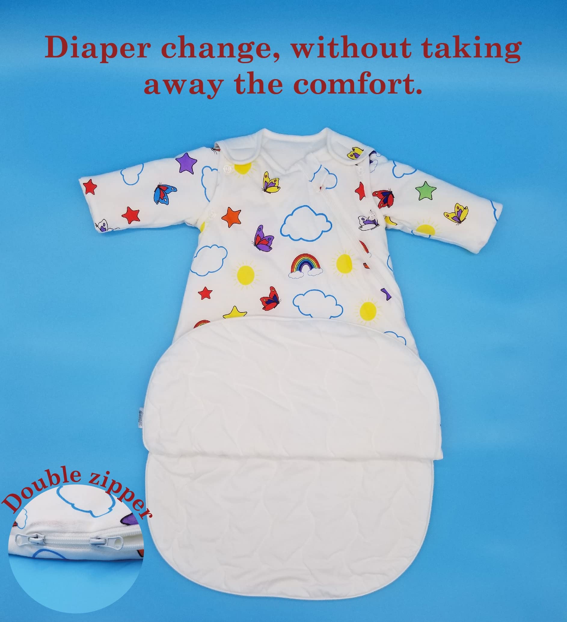 Baby Sleeping Sack and Blanket Bundle | Baby: 0-6 Months | 100% Organic Cotton | 1.5 TOG | Primary and Secondary Colors Shapes | Unisex (0-6 Months)