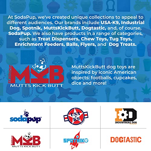 SodaPup MuttsKickButt Heart on a String β Durable Dog Tug Toy, Chew Toy, & Treat Dispenser Made in USA from Non-Toxic, Pet-Safe, Food Safe Natural Rubber for Bonding, Exercise, Training, & More