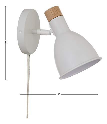 Amazon Brand β Rivet Scandinavian Wall Sconce, 8"H, Matte White