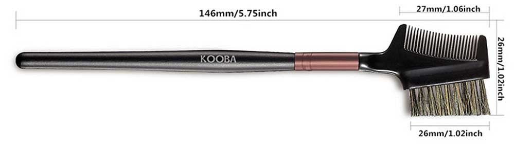 KOOBA Eyebrow Brush and Eyelash Comb, Portable Makeup Eye Powder Foundation Brush, Beauty Cosmetic Tool for Professional and Travel