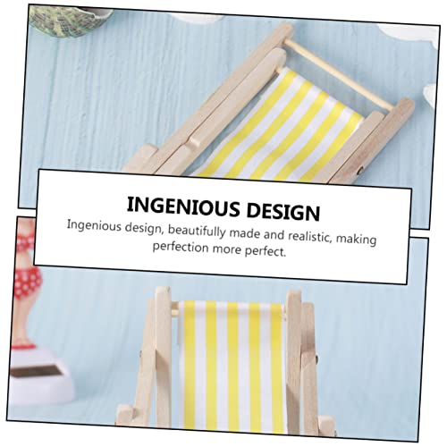 Homoyoyo 2pcs Deck Chair Model Mini Folding Chair Decorative Outdoor Decor Outdoor Tables and Chairs Mini Deck Chair Mini Foldable Recliner Mini Furniture Simulation Recliner Model Green