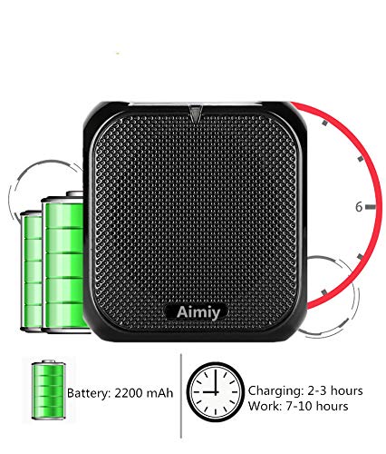 AIMIY Voice Amplifier for Elderly Neck Wired Headset Microphone Support /MP3/TF Card for Shopping Guide, Tour Guides, Presentations, Costumes Coaches, 10W Long Battery Life
