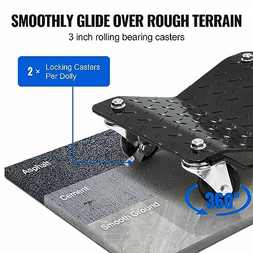 HPDMC 6000lbs Capacity Tire Dolly Wheel Dolly Car Tire Stakes丨4 Pack丨Black