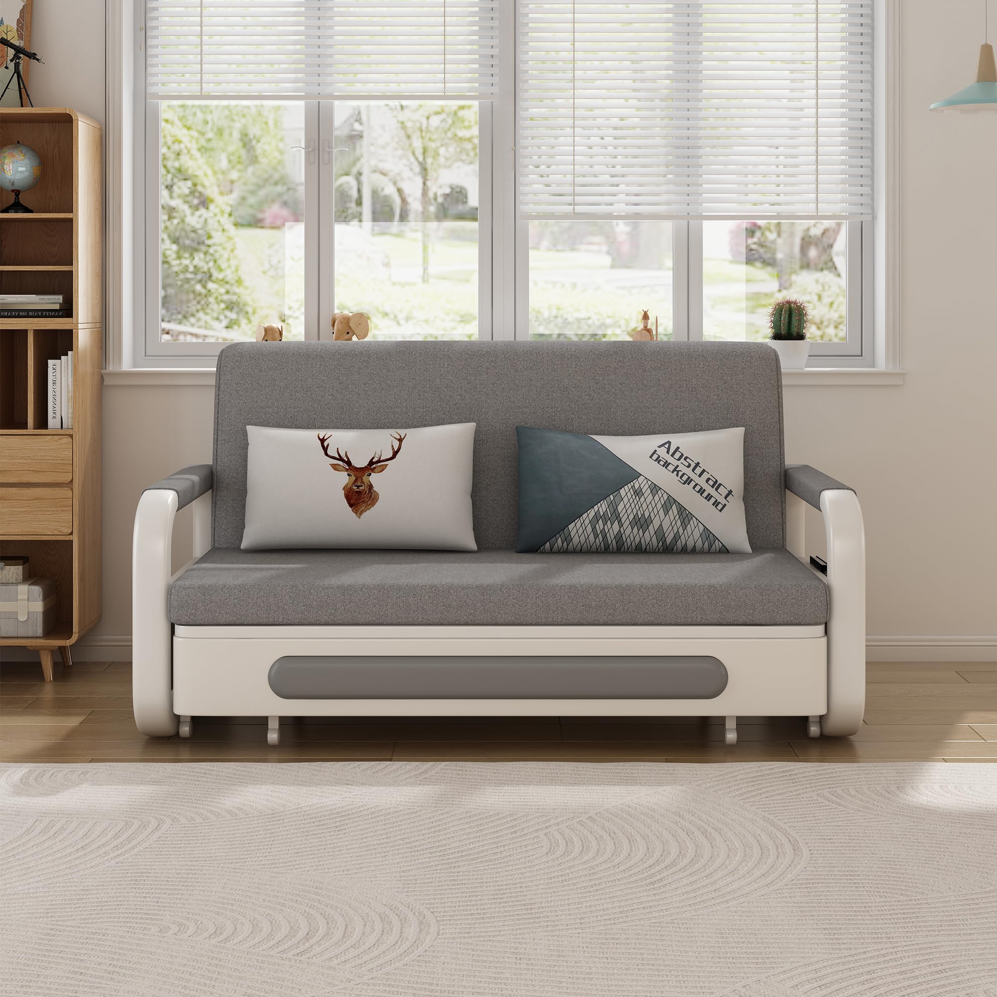 Luck Idea Convertible Sleeper Sofa Bed, Modern Pullout Couch Bed with Pull Out Bed, Adjustable Backrest, Loveseat Futon Sofa for Living Room Furniture (34.6" D x 50.3" W x 34.2" H)