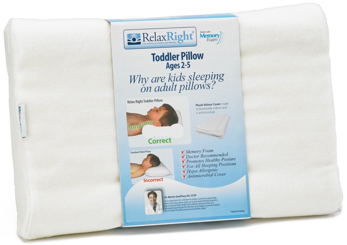 High Grade Memory Foam Toddler Pillow with Velour Cover, Super Soft, Breathable, Washable