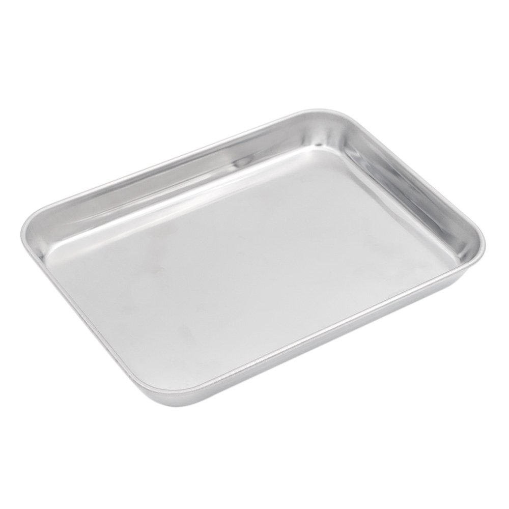 Aspire Baking Sheet with Rack Set, Stainless Steel Cookie Sheet and Cooling Rack, 9.5 Inch X 7 Inch X 1 Inch