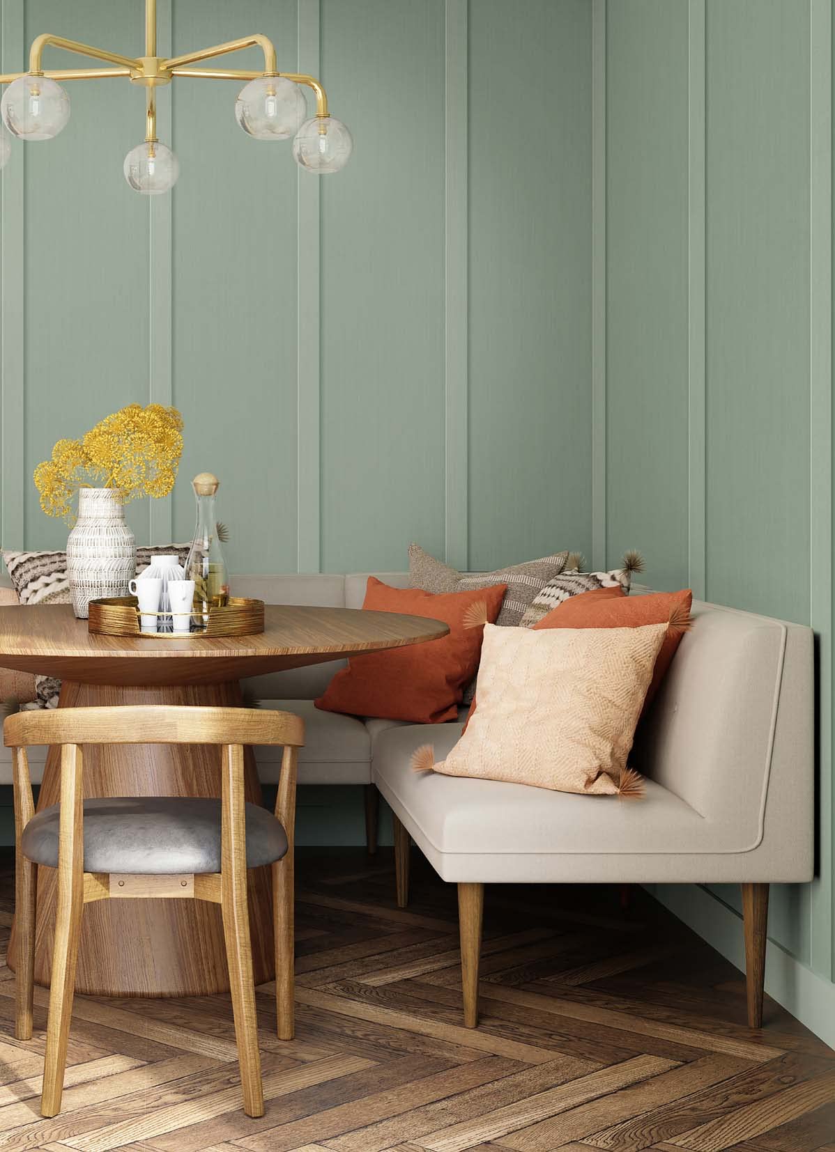 NextWall Faux Board and Batten Peel and Stick Wallpaper (Sage Green)