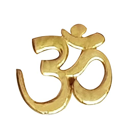 Adastra Blings Aum Tooth Gems 18k Yellow Gold Over 925 Sterling Silver Religious Symbol, White