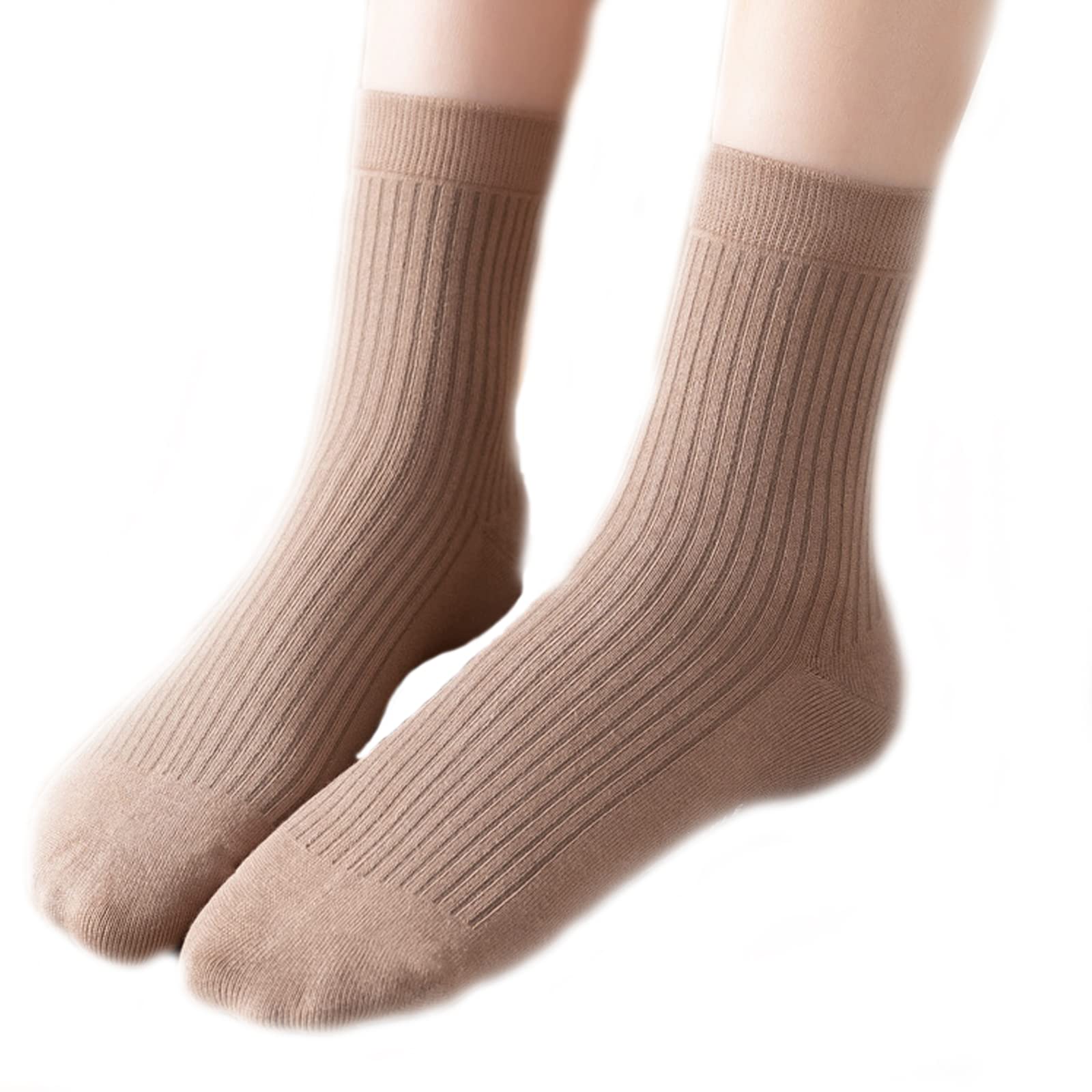 7 Pairs Unisex Cushioned Durable Cotton Socks Moisture Wicking Work Gear Sport Athletic Running (Burgundy)