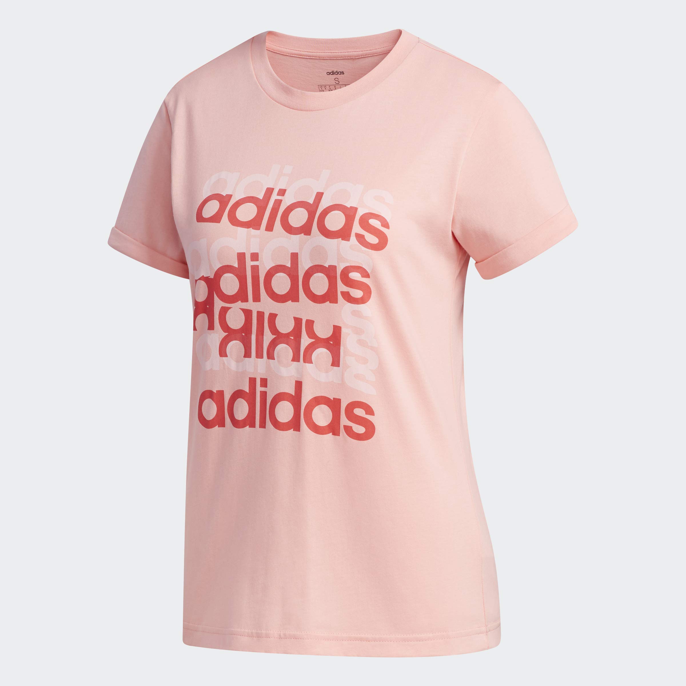 adidas Women's Big Graphic T-Shirt White/Purple Tint Small