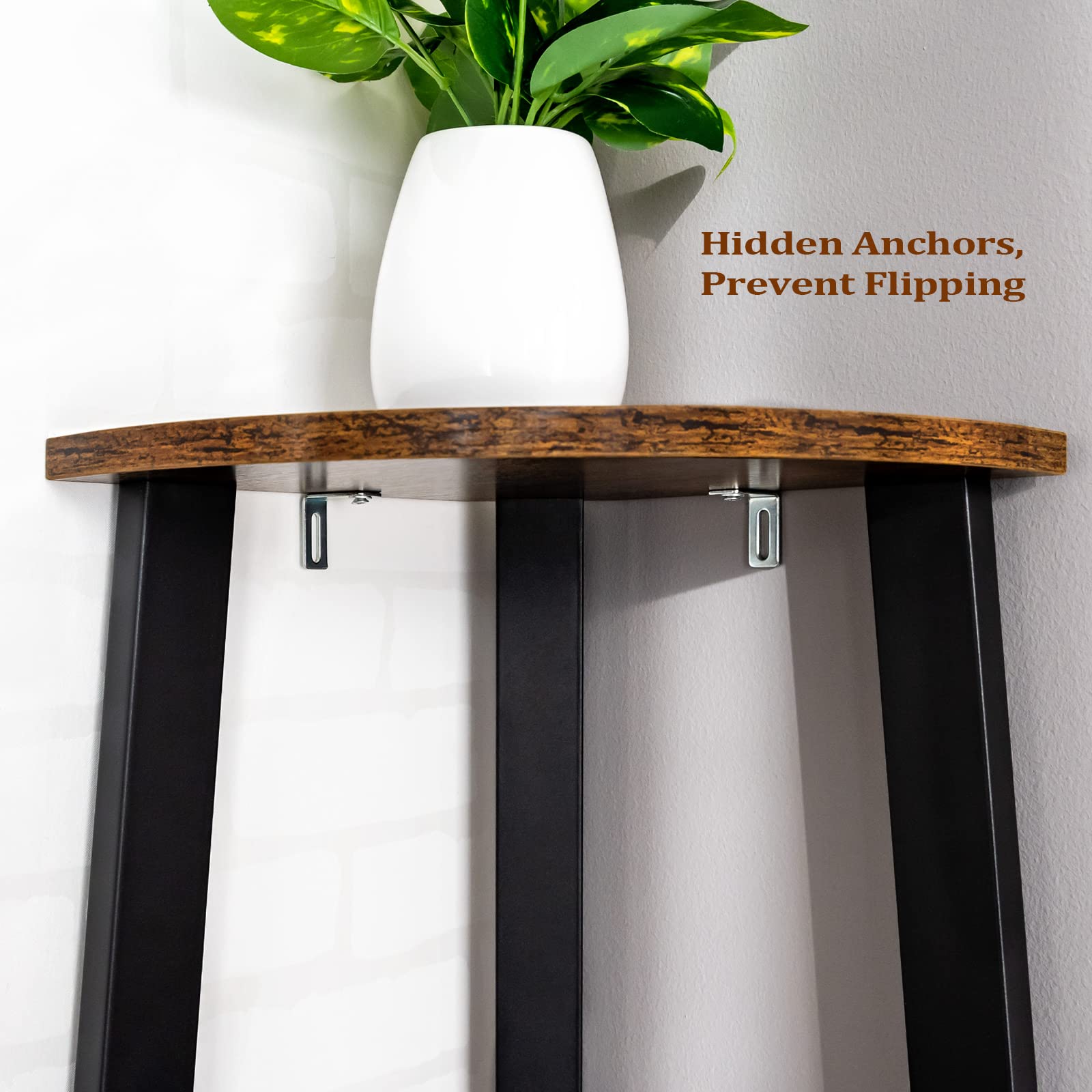 Bennio Brenny Corner Shelf, 4-Tier Ladder Bookshelf, Metal Frame Storage Rack, Shelving Unit, Plant Stand for Living Room, Home Office, Kitchen