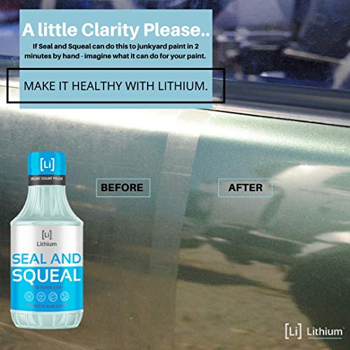 Lithium Seal and Squeal Paint Sealant/Polish - Incredible Shine and Lasting Protection - Curable Amino Functional Polymers Fused with Si02 Ceramic Nano Technology -Lasts for up to 12 Months (16 oz)
