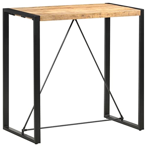 vidaXL Solid Mango Wood Bar Table Household Living Room Dining Room Kitchen Furniture Wooden Vintage Dining Bar Dinner Table Desk 43.3"