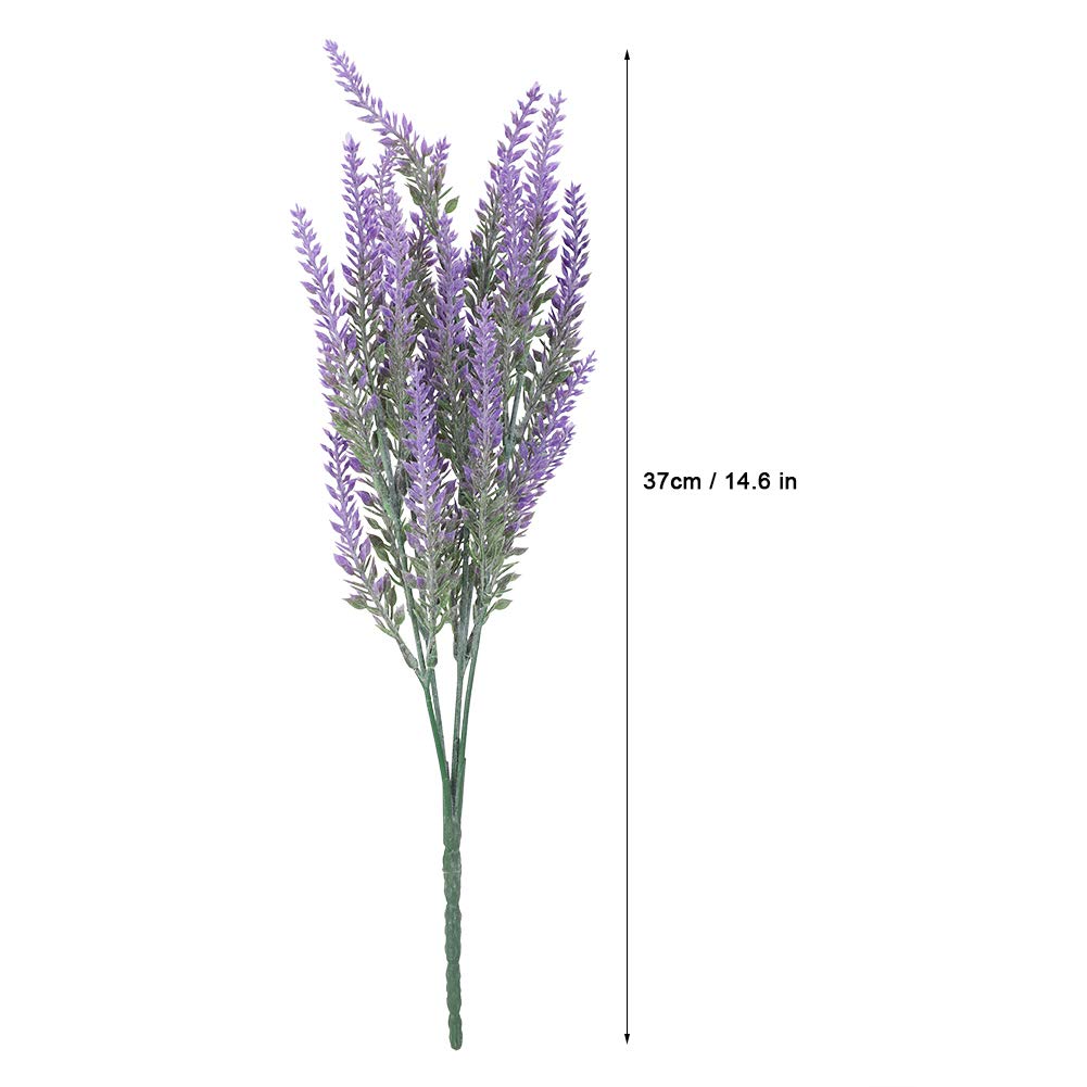 Tyenaza Artificial Lavender Flowers Plants, Faux Shrubs Plastic Plants for Home Garden Party Decor(Purple)
