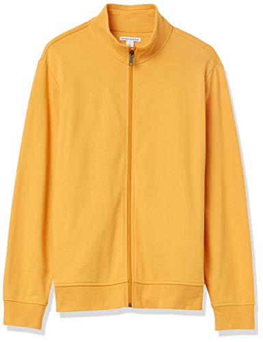 Amazon Essentials Men's Lightweight French Terry Full-Zip Mock Neck Sweatshirt, Golden Yellow, X-Large