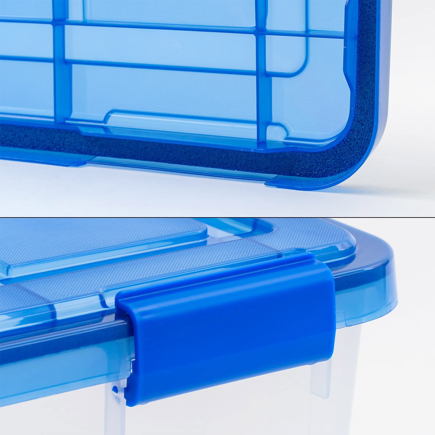 IRIS USA 4Pack 30qt WEATHERPRO Airtight Plastic Storage Bin with Lid and Seal and Secure Latching Buckles