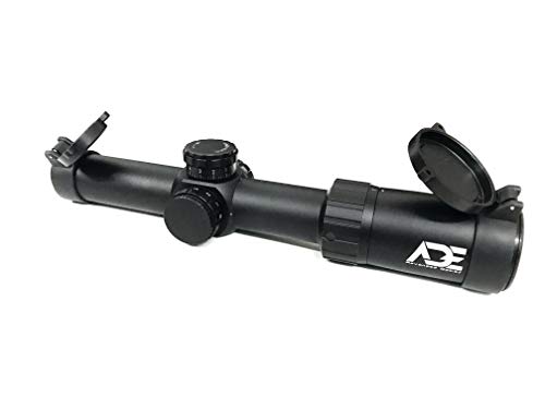 Ade Advanced Optics 1-6 x 24mm Tactical Rifle Scope Green/Red Illuminated Etched Glass Mil Dash Reticle