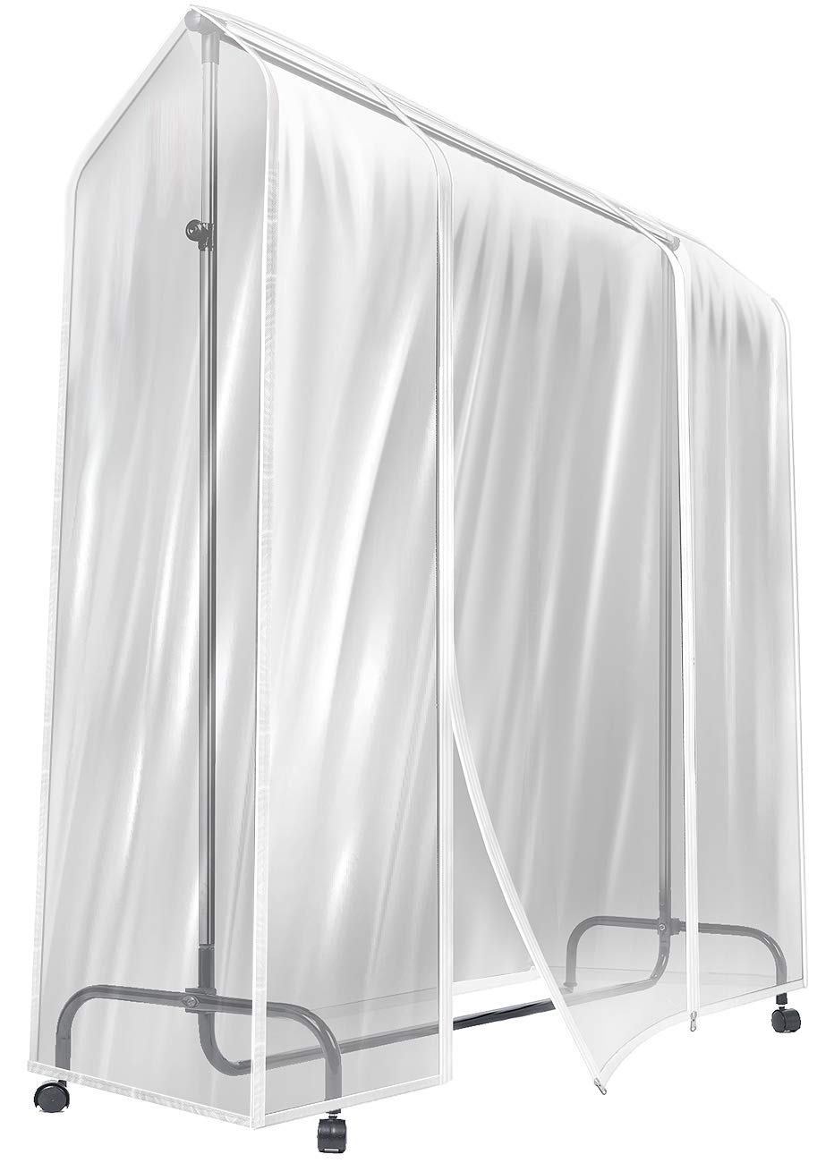 Sorbus Garment Rack Cover - 6 Ft Transparent Clothes Rail Cover, Garment Coat Hanger Protector Clothing Storage for Dresses, Suits, Coats, and more