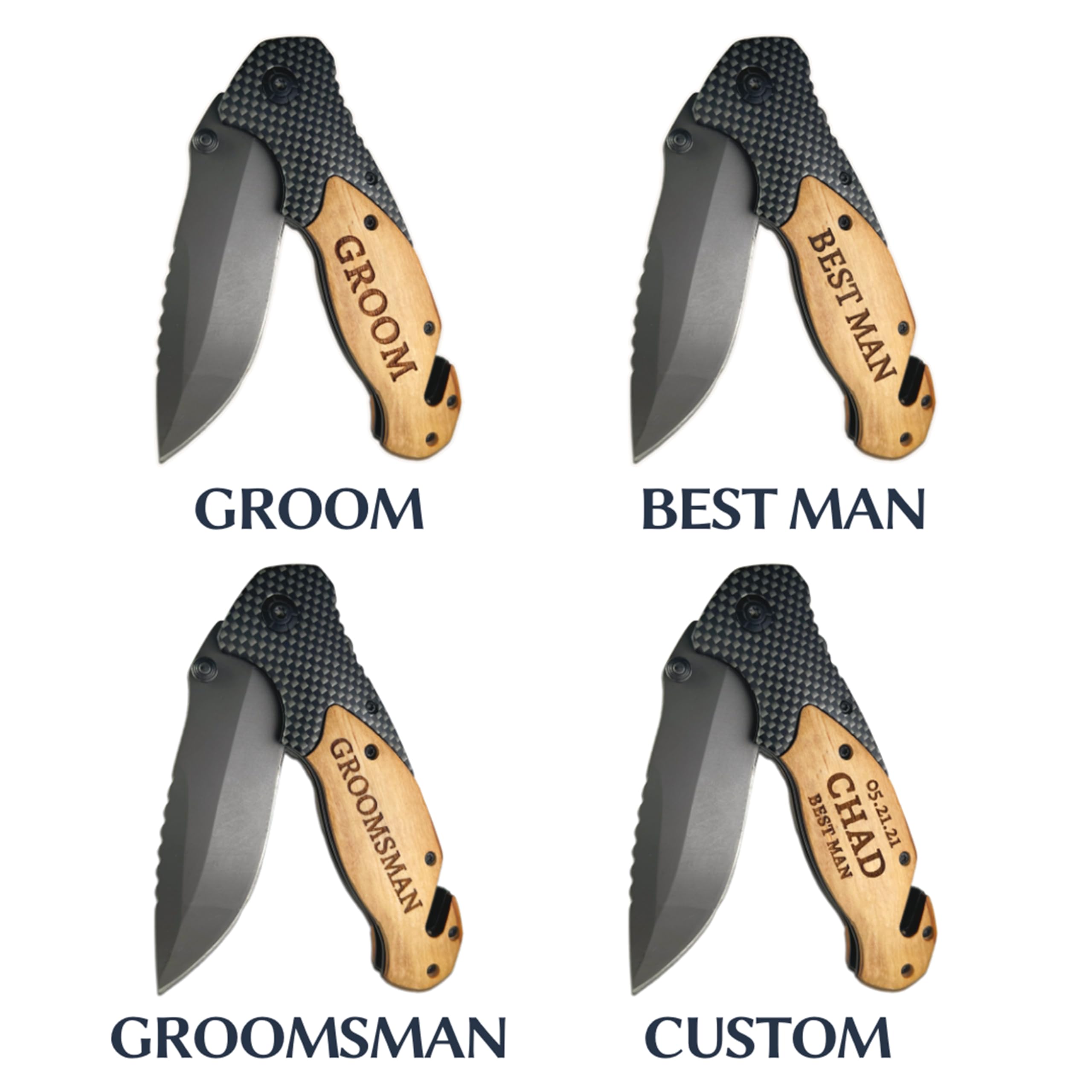 There Forever Studio Groomsmen Pocket Knife Gift - Set of 3, 4, 5, 6, 7, 8, 9, 10, 11, 12. Groomsman Proposal Knife, Best Man & Groom - Bulk