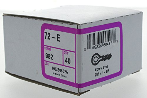 Hillman 982208 x 1-3/8-Inch Screw Eye, 40-Pack, zinc