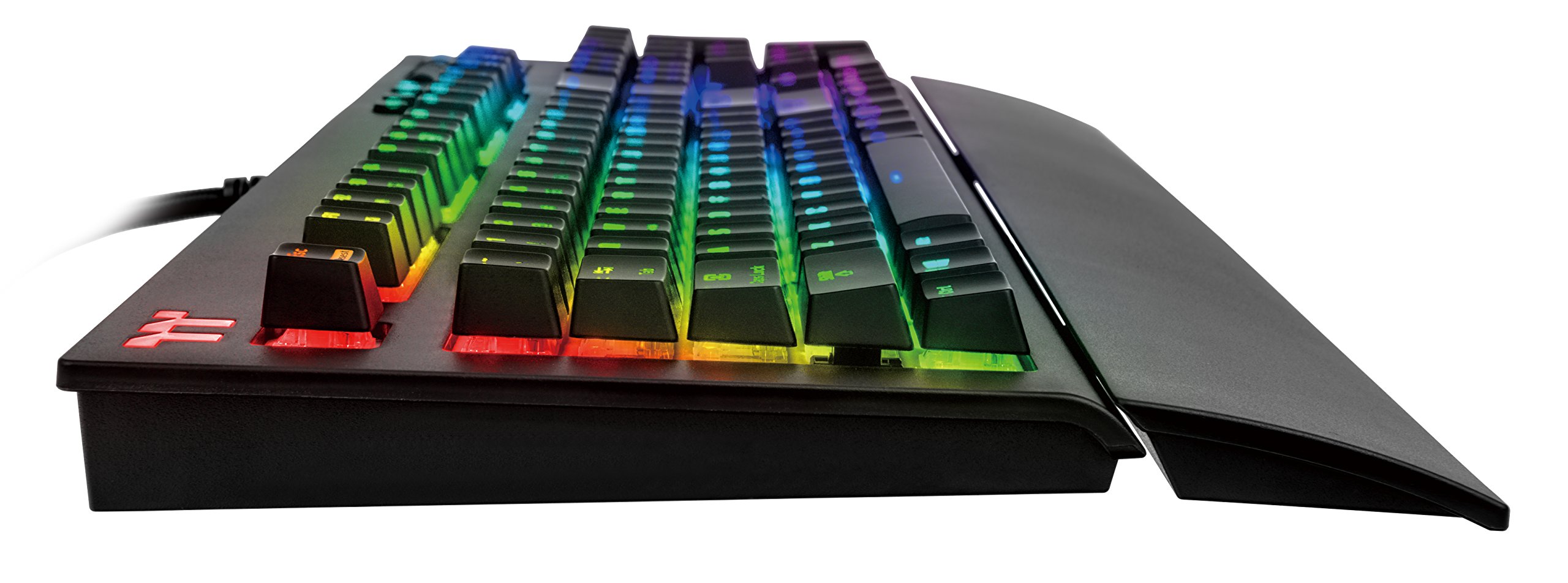 Thermaltake Tt Premium X1 RGB Smartphone Enabled Voice-Controlled AI 16.8 Million Color with 12 Lighting Effects Cherry MX Silver Switches Mechanical Gaming Keyboard KB‐TPX‐SSBRUS‐01 , Black