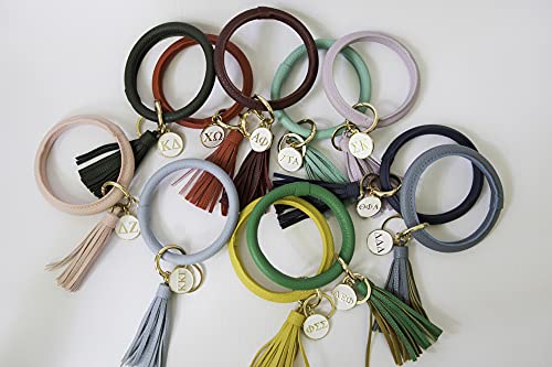 Sorority Shop - Zeta Phi Beta Bangle Keychain - Ring Keychain with Engraved Disc