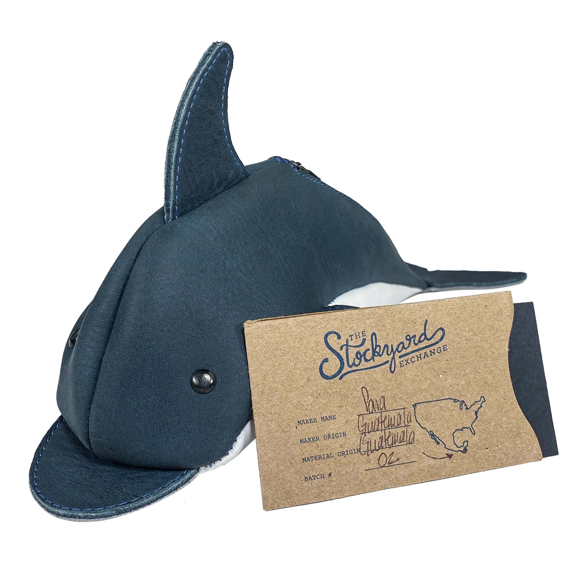 Hide & Play, Pencil Bag Handmade from Full Grain Leather - Dolphin Coin Purse, Scissors Case, Cable Holder, Phone Case, Wallet, Makeup, Stuffed Animal :: Slate Blue