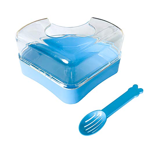 PINVNBY Hamster Bathroom Gerbil Plastic Sand Dry Bath Container Small Animal Sauna Toilet Sandbox with Scoop for Hamster Gerbil Rat Mice and Small Animal