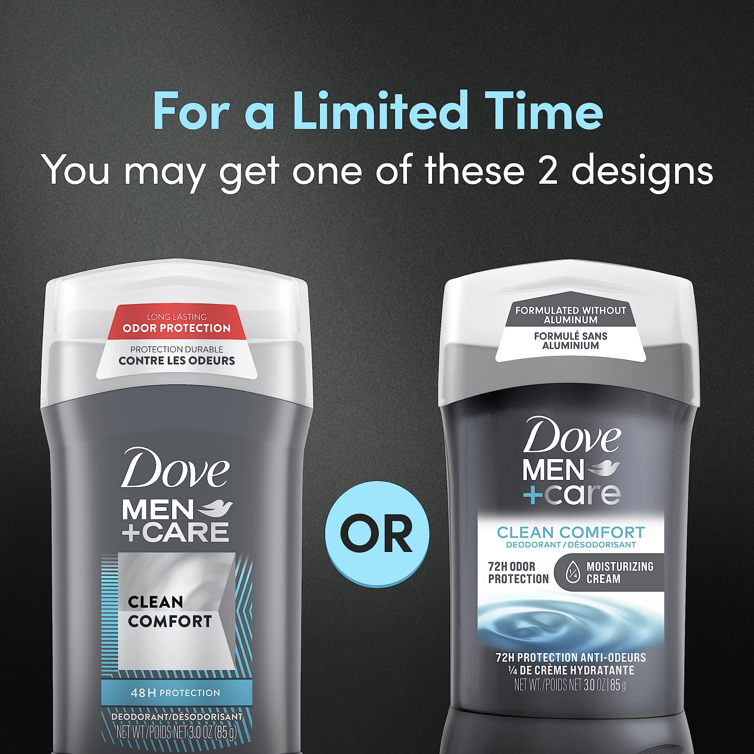 DOVE MEN + CARE Deodorant Stick for Men Clean Comfort 4 Count Aluminum Free 72-Hour Odor Protection Mens Deodorant with 1/4 Moisturizing Cream 3 oz (Pack of 4)