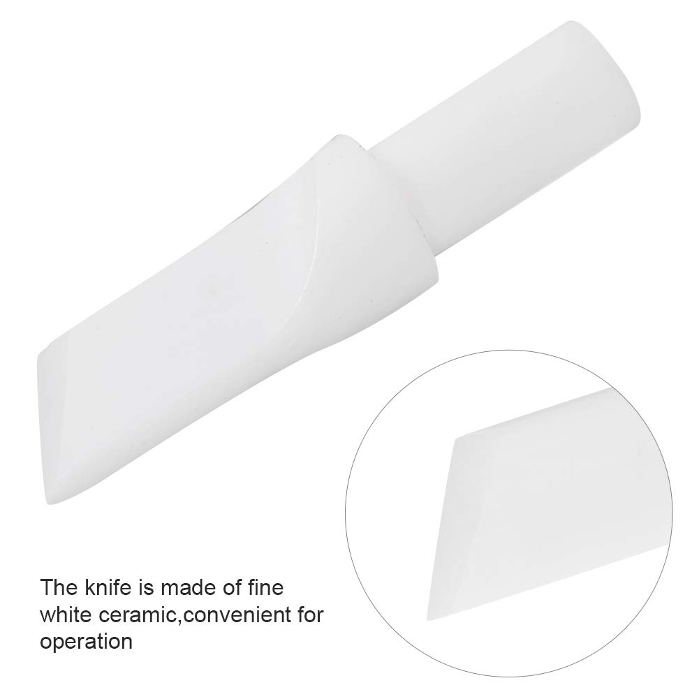 A sixx Oblique Ceramic Swivel Blade, Sturdy Exquisite Ceramic Filigree Swivel Knife Blade, White for Leather Craft DIY Handwork Leather Carving