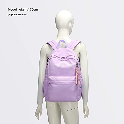 Caran·Y Kids Backpack Girls and Boys Classic School Backpack Light Weight Two Size Multi-pocket L-Purple Suitable for ages 6+ and above(Purple)