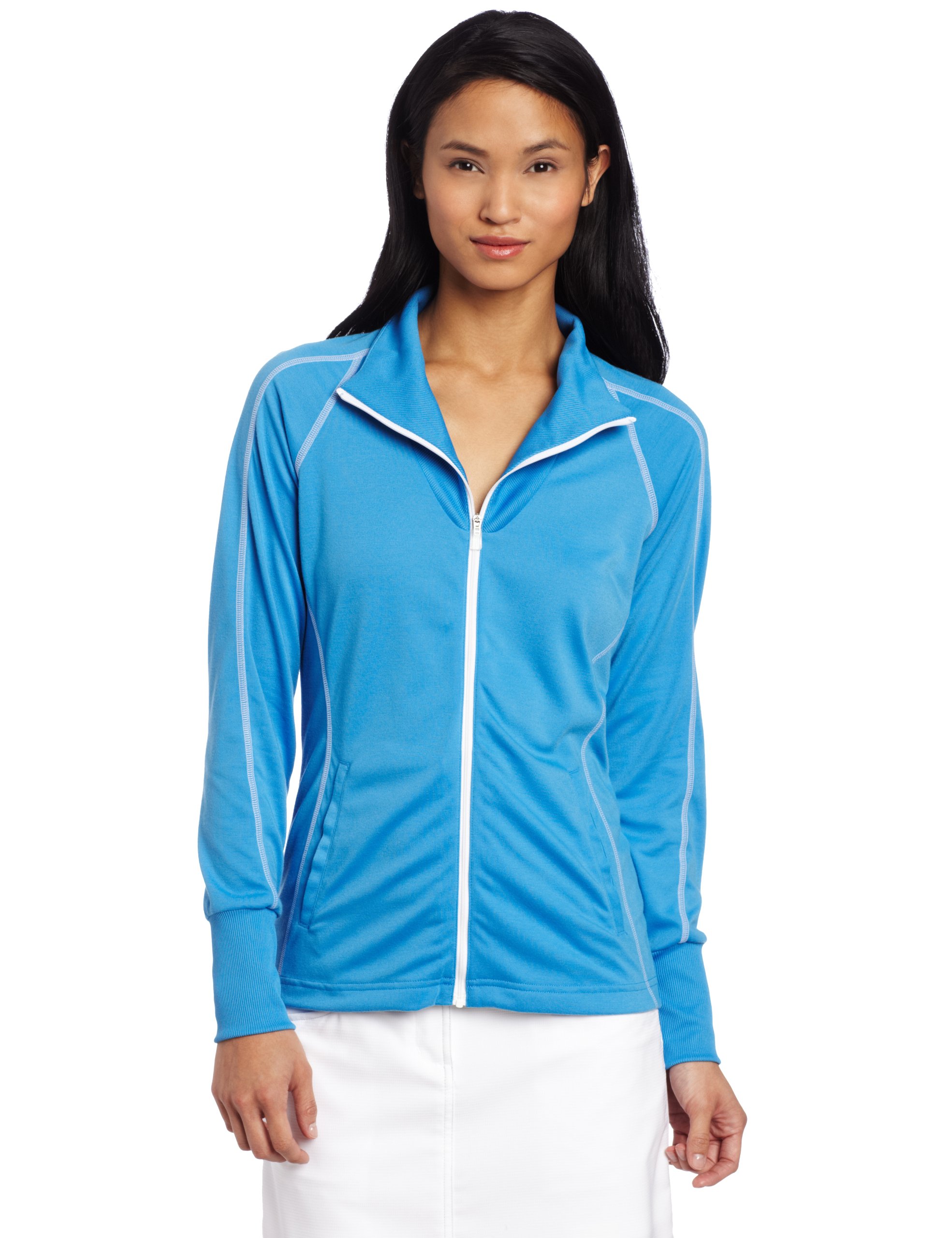 Adidas Womens Climalite TWT Lightweight Full Zip Jacket (X-Small, Bubblegum Pink/White)