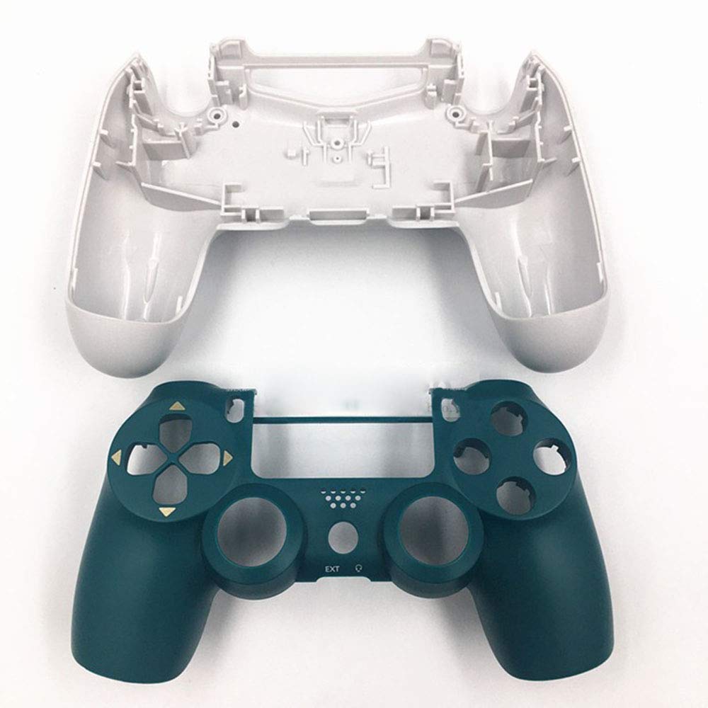 DIY Full Housing Shell Plastic Housing Shell Front Housing with Button Screw Driver for Playstation 4 JDS-040 PS4 040 Controller (Green)