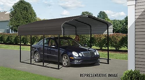 Arrow CPHC102407 Heavy Duty Galvanized Steel Metal Multi-Use Shelter, Shade, Carport, 10' x 24' x 7'