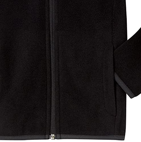 Amazon Essentials Girls' Polar Fleece Full-Zip Mock Jacket, Black, XX-Large