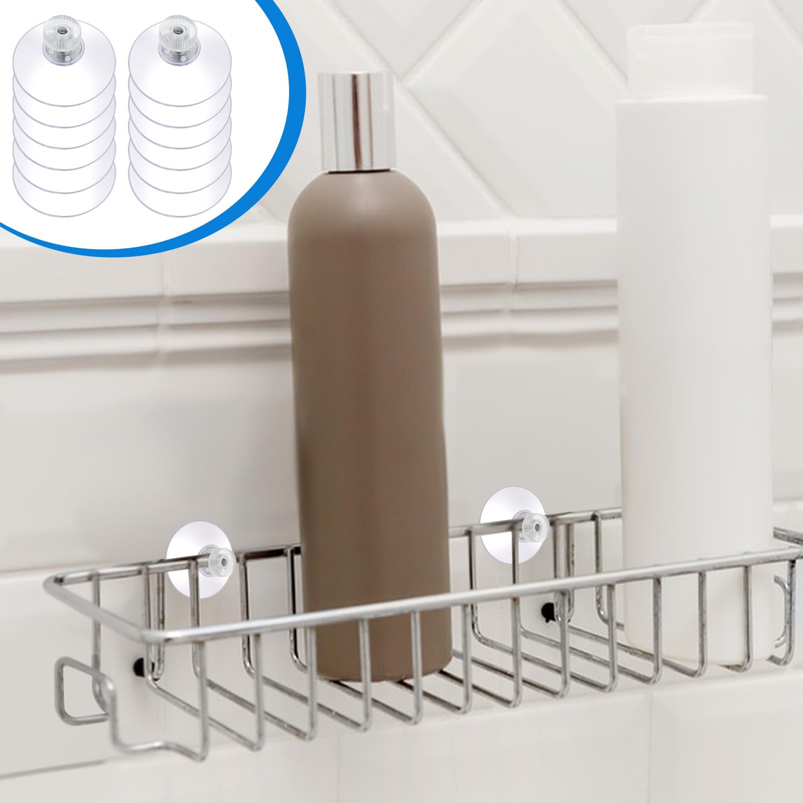 Grevosea 12 Pieces Suction Cup Hooks,Suction Cups for Glass Table Tops Clear Plastic Sucker Pads with Screw and Nut for Outdoor Kitchen Bathroom Shower Wall Window Mirror Glass Daily Hanging 40 mm