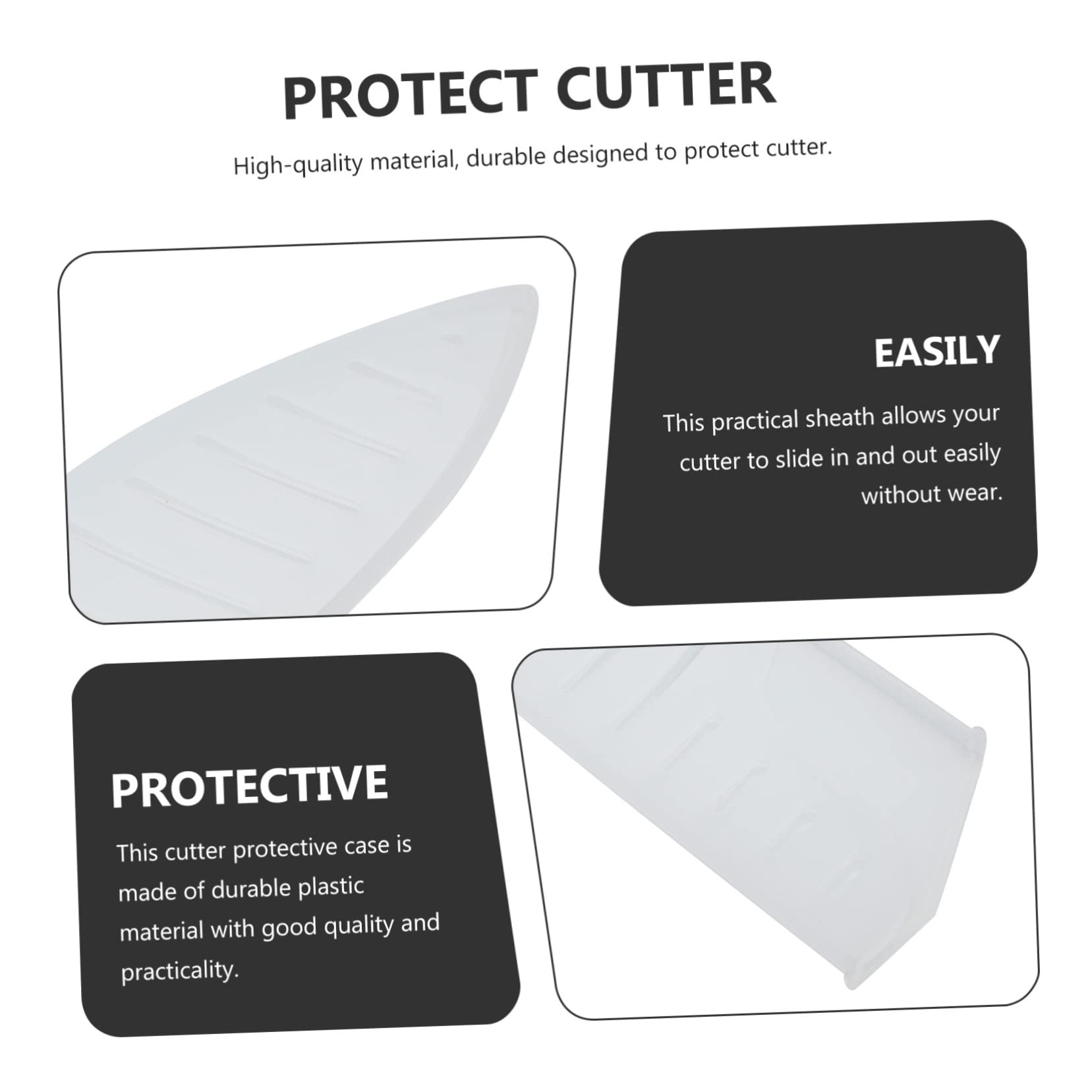 6pcs Scabbard Knife Blade Protectors Cutter Accessories Cutter Plastic Cutter Cover Cutter Guard Cook Cutter Sleeve Plastic White Knives Storage Box Knife Sleeves Cover