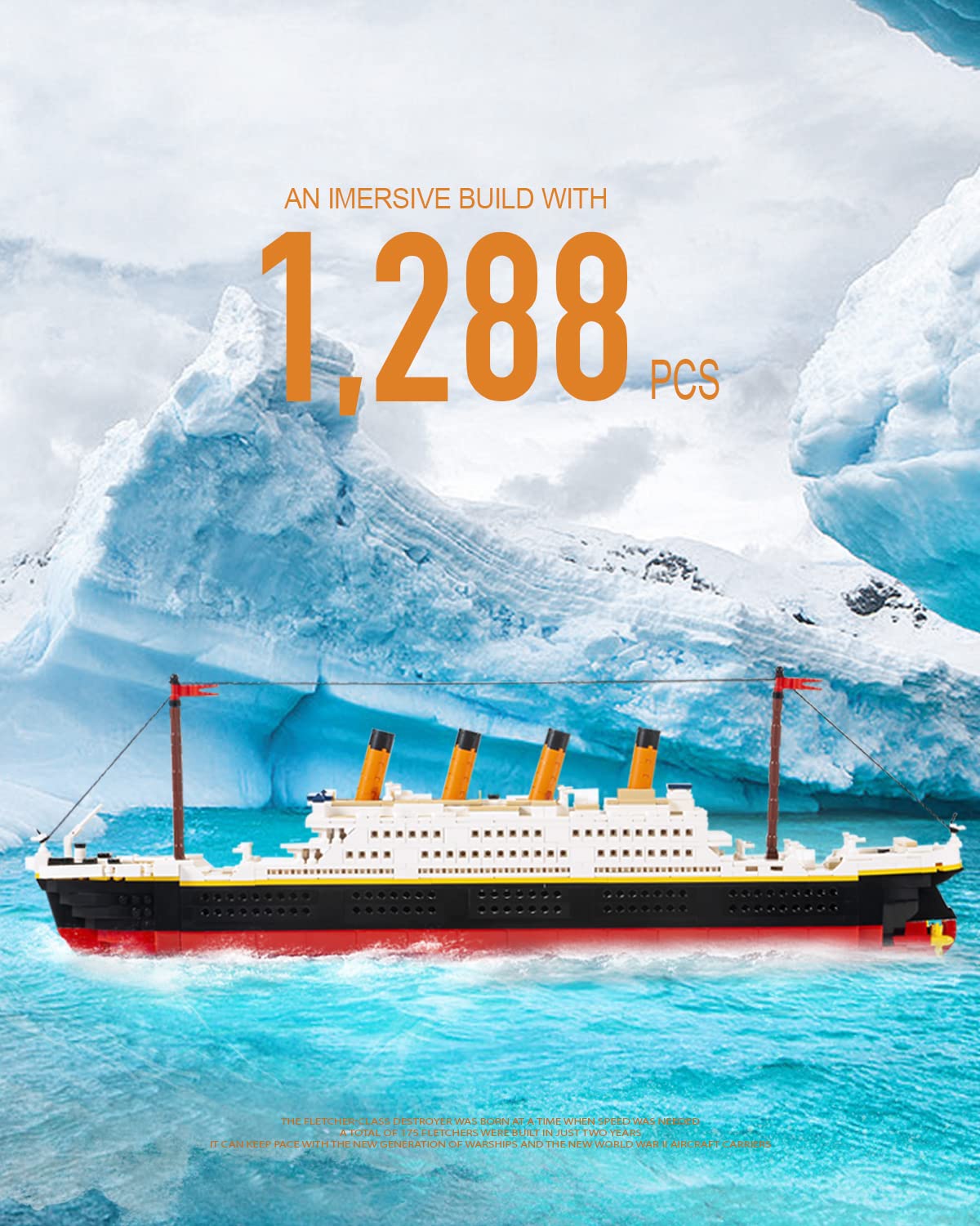 dOvOb Mini Blocks Titanic Building Set, 1288 Pieces Mini Bricks, Toys Gift for Adults and Kids