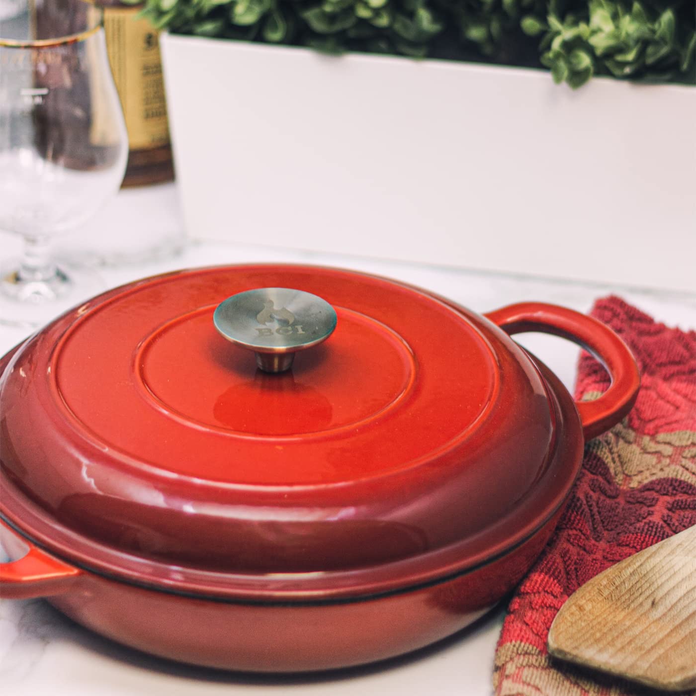 Backcountry Iron Enameled 2.25 Quart Signature Cast Iron Braiser with Lid
