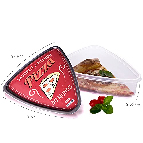 Pizza Slice Container Storage with Lids. Tray, Holder and Saver. 6 Plastic Packs to go. The Best Idea to Serve Pizza to Your Kids.
