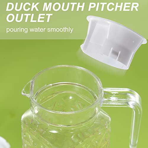Acrylic Pitcher 37 oz, OEH Unbreakable Plastic Pitcher, Clear Plastic Pitcher with Lid, BPA-Free, Heat-Resistant Small Plastic Water Pitcher for Tea, Sangria, Lemonade, Juice, Milk, Diamond