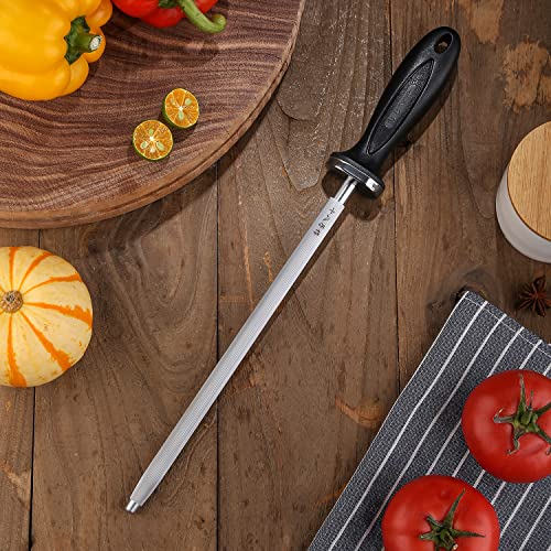 SHI BA ZI ZUO Pro 10 Inches Honing Steel Knife Sharpening Steel Sharpening Rod
