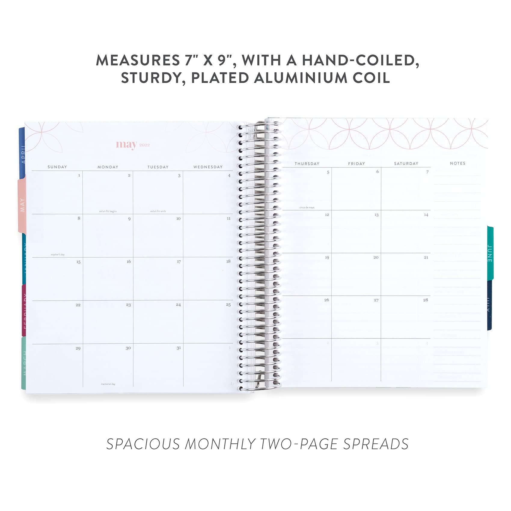 7" x 9" Spiral Bound 12 Month Academic Planner ( Jan 2022 - Dec 2022 ) - Endless Rainbows. Monthly & Pages. Productivity & Schedule Pages. Stickers by Erin Condren.