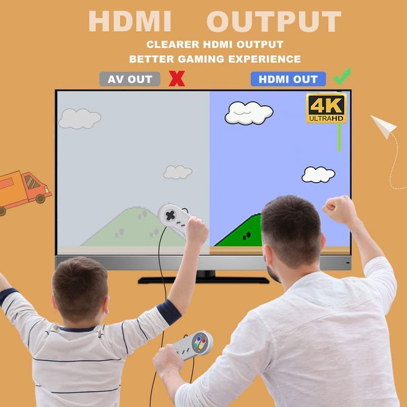 Classic Edition Console,Super Retro Game Console Classic Mini HDMI System with Built in 821 Old School Video Games, Plug and Play,SN-02 Super Classic Mini HD-OUT TV Game Console (Consoles-Green-HD)
