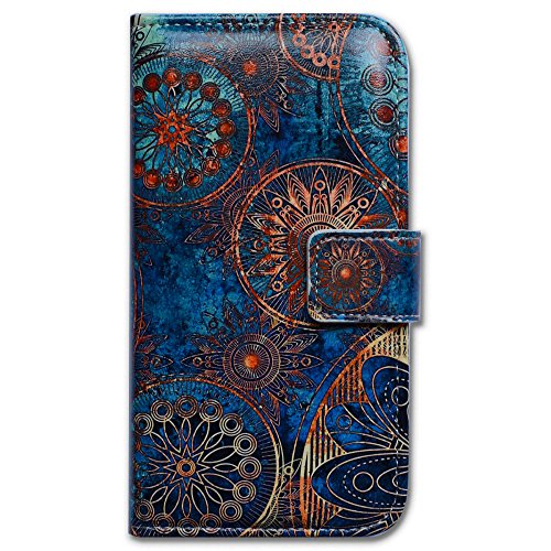 Bcov Galaxy S23 Plus Case, Gorgeous Colours Circle Mandala Leather Flip Phone Case Wallet Cover with Card Slot Holder Kickstand for Samsung Galaxy S23 Plus