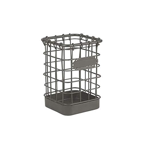 Spectrum Diversified Vintage Pencil & Utility Cup for Storage and Organization of Home Office Desk or Countertop, Industrial Gray