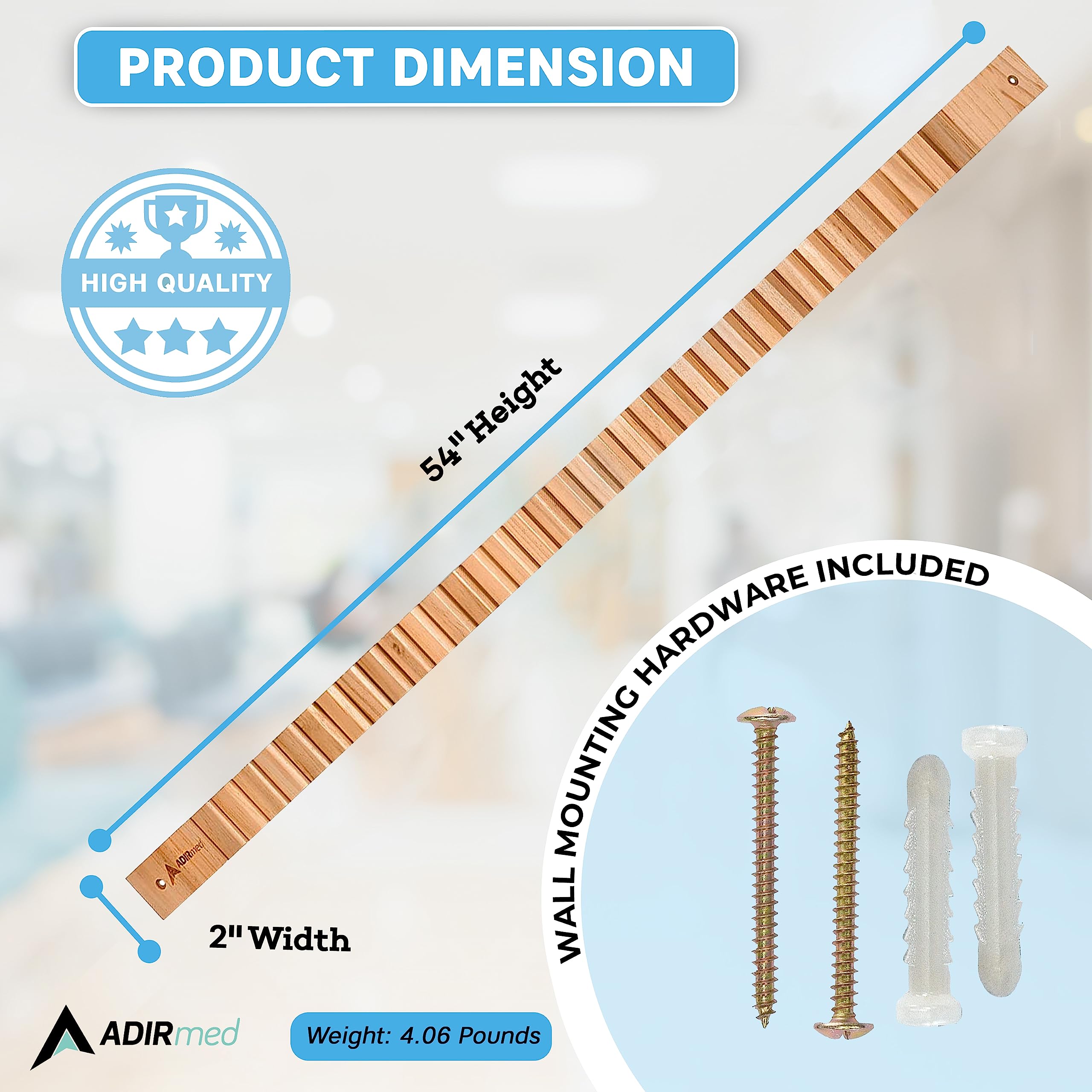 AdirMed 2-Pack Wooden Finger and Shoulder Ladder - Hand Therapy Ladder for Rehabilitation - Motion Improvement Physical Therapy Ladder