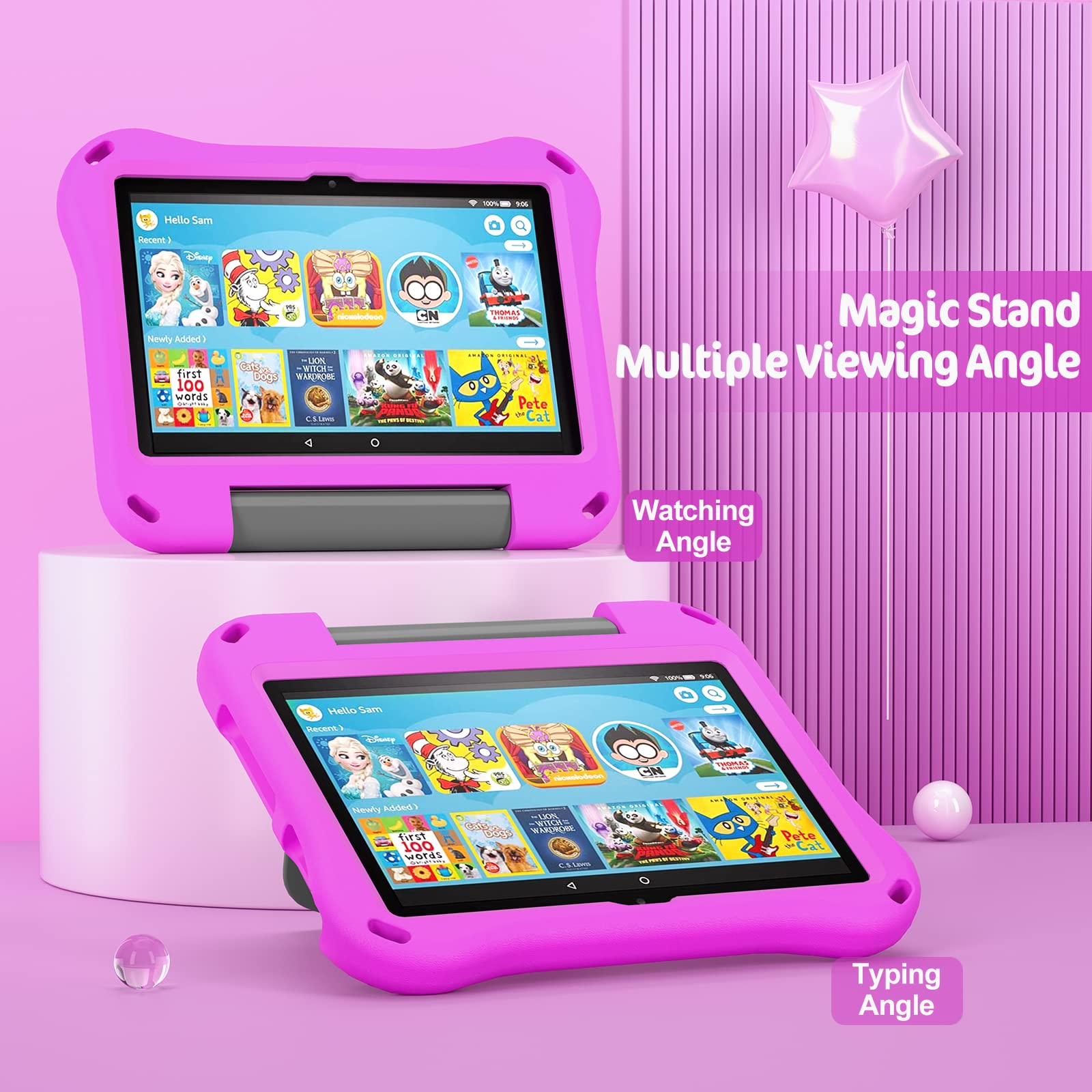 All New Fire HD 8 Tablet Case, Ubearkk Shock-Proof Kids Friendly Protective Back Cover Cases with Foldable Stand Holder Compatible with Fire HD 8 & HD 8 Plus Tablet(2020 Release 10th Generation)