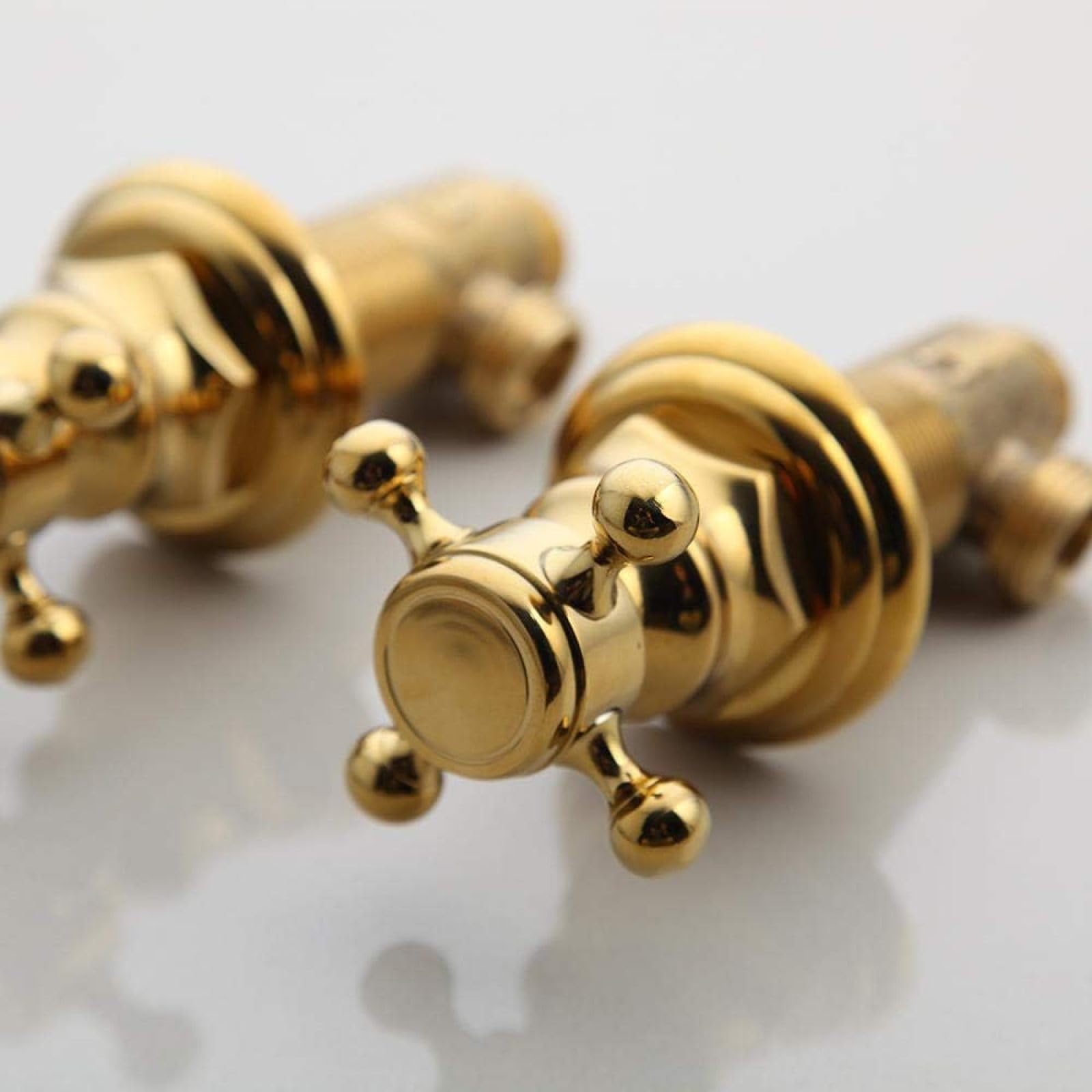 Bathroom Kitchen Basin Mixer Tap Sink Faucet 2 Handles 3Pcs Gold Bathroom Basin Faucet Bathtub Tap-Golden Plated ,Faucet